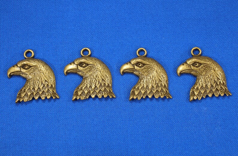 Bald Eagle Head 23mm Antique Bronze Tone Single Sided 2D - Etsy