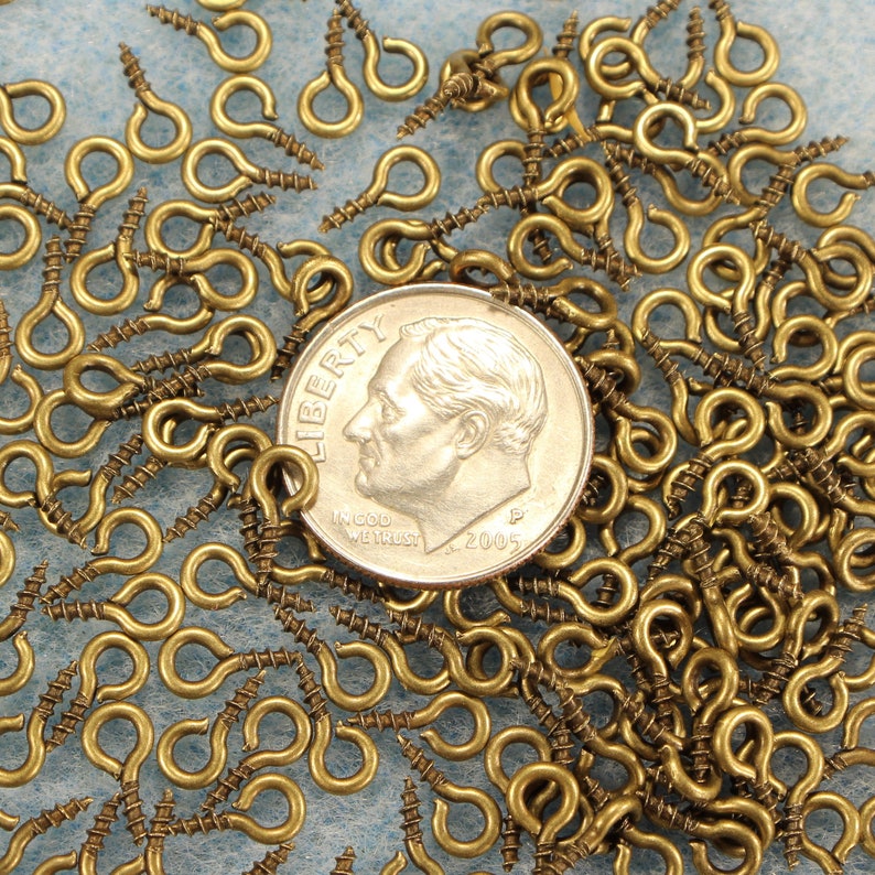 Screw Bail 8mm Antique Bronze Tone Metal Alloy Jewelry Findings - 1003 ...