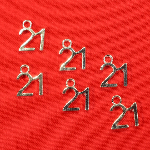 Number 21 Silver Plated 12mm Single Sided Number - Etsy
