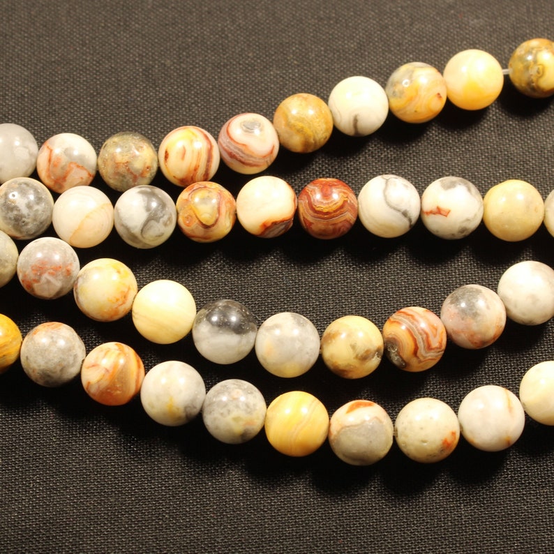 8mm Crazy Lace Agate Round Polished Natural Gemstone Jewelry - Etsy