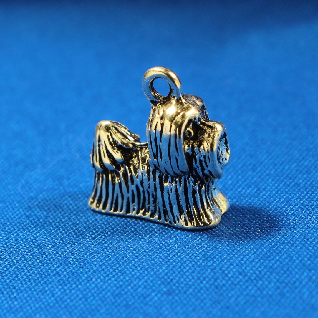 Shih Tzu Dog 18mm Antique Silver Tone 3D Animal Charms - 0001 - Etsy