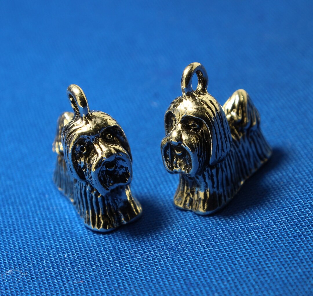 Shih Tzu Dog 18mm Antique Silver Tone 3D Animal Charms 0001 - Etsy