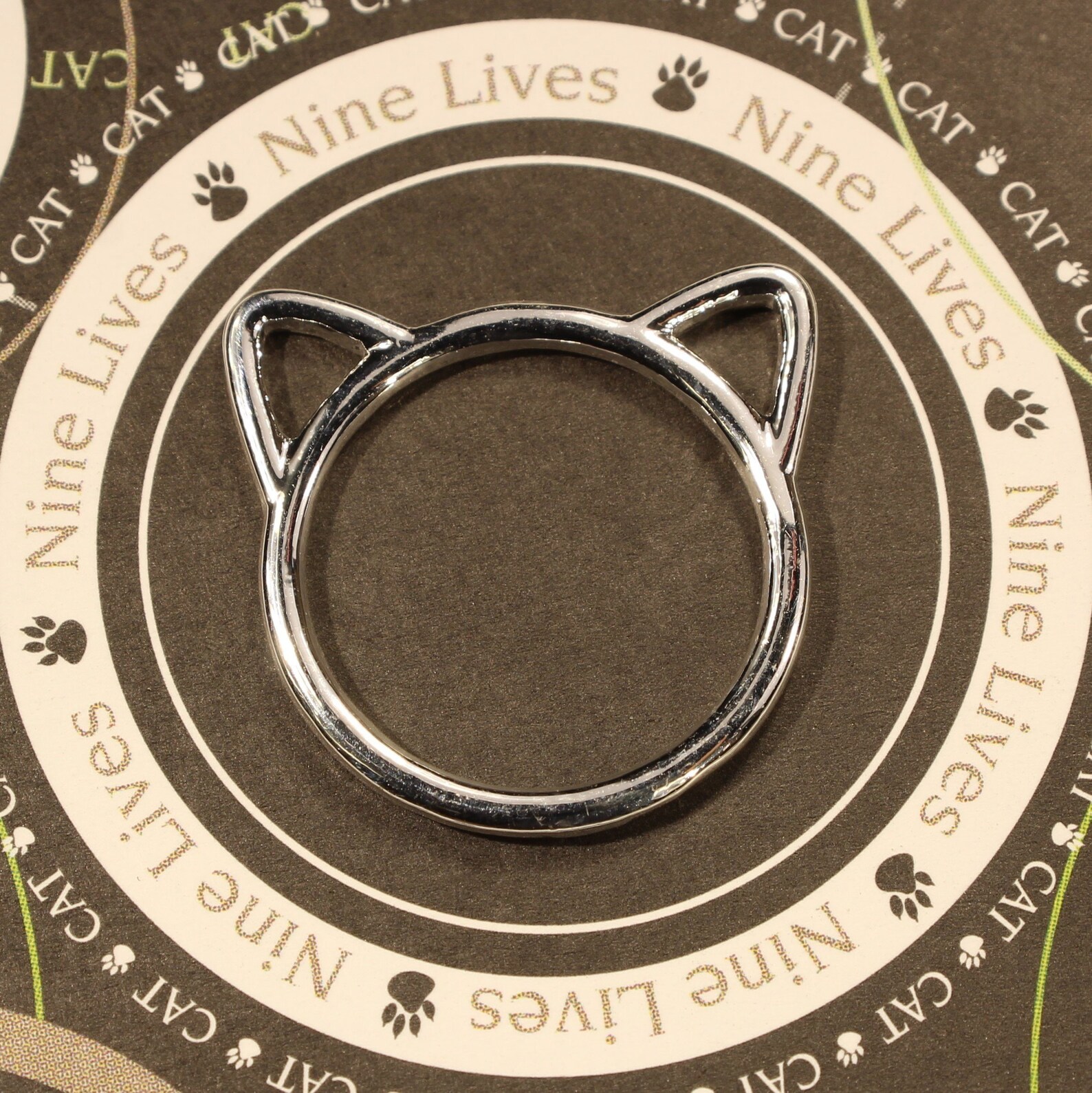 Cat Head 25mm Silver Plated Open Slider Pendant Connector | Etsy