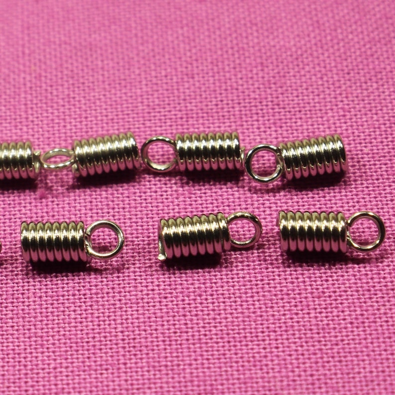 Cord End Caps 8mm x 3mm Spiral Coil Design 304 Stainless Steel | Etsy