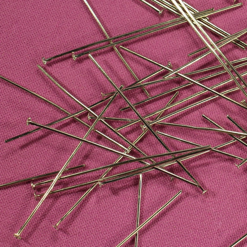 Head Pins 45mm Iron Based 21 Gauge Silver Tone Findings - 0968 - Etsy