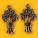Wheat Bundle 24mm Antique Silver Tone Single Sided 2D Farming Food ...