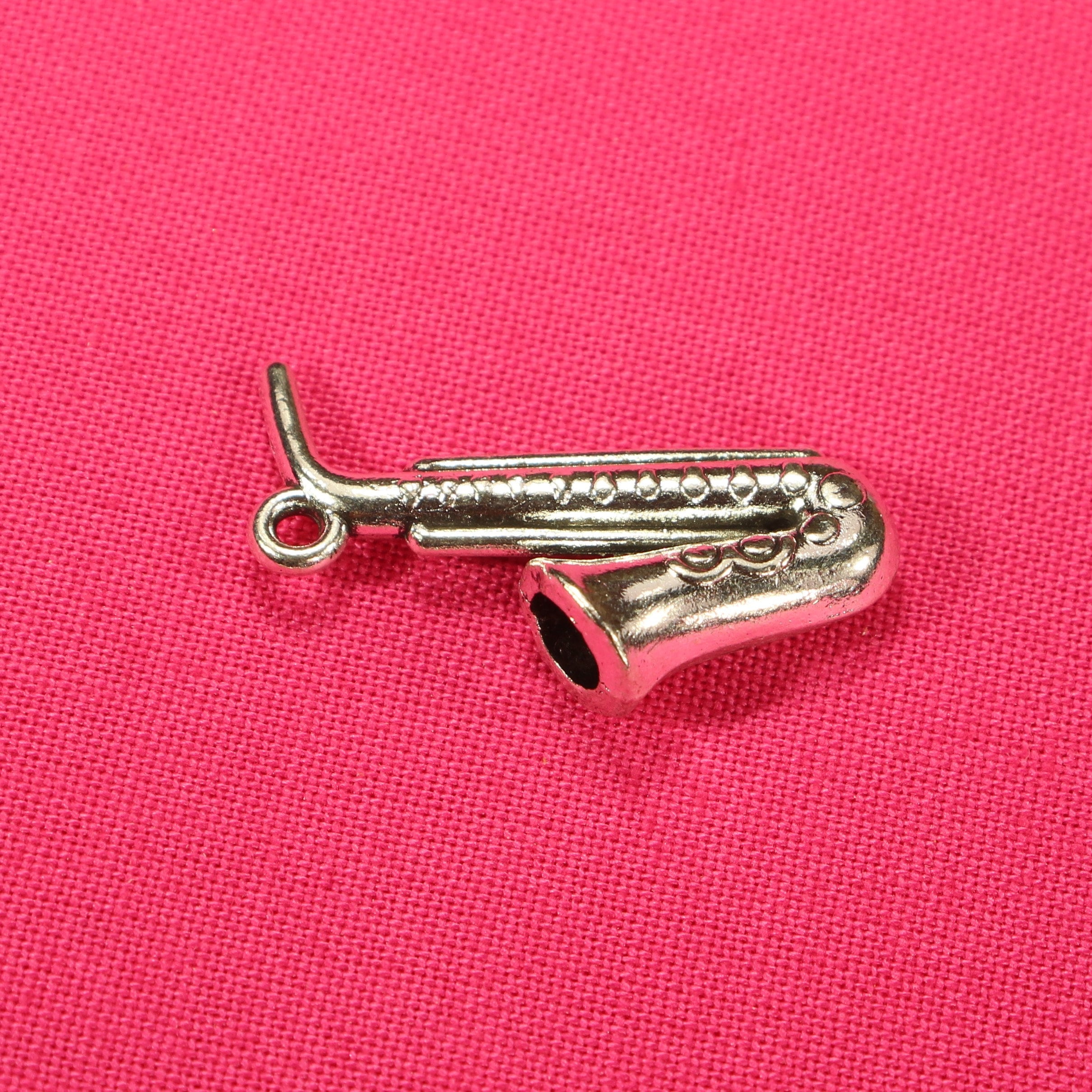 Saxophone 26mm Antique Silver Tone 3D Music Charms - 0588 - Etsy