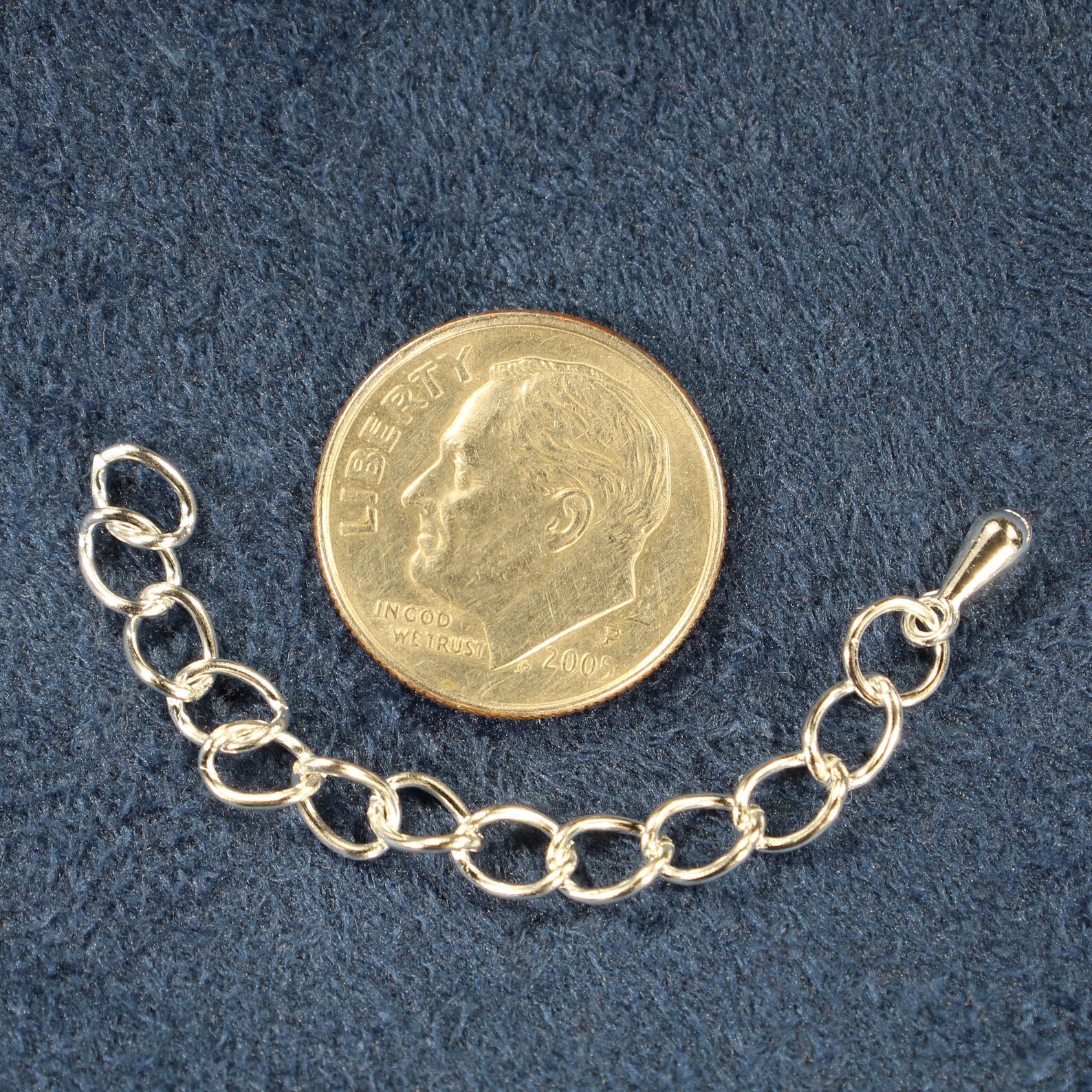 Extender Chain 55mm With Teardrop Accent Iron Based Silver - Etsy