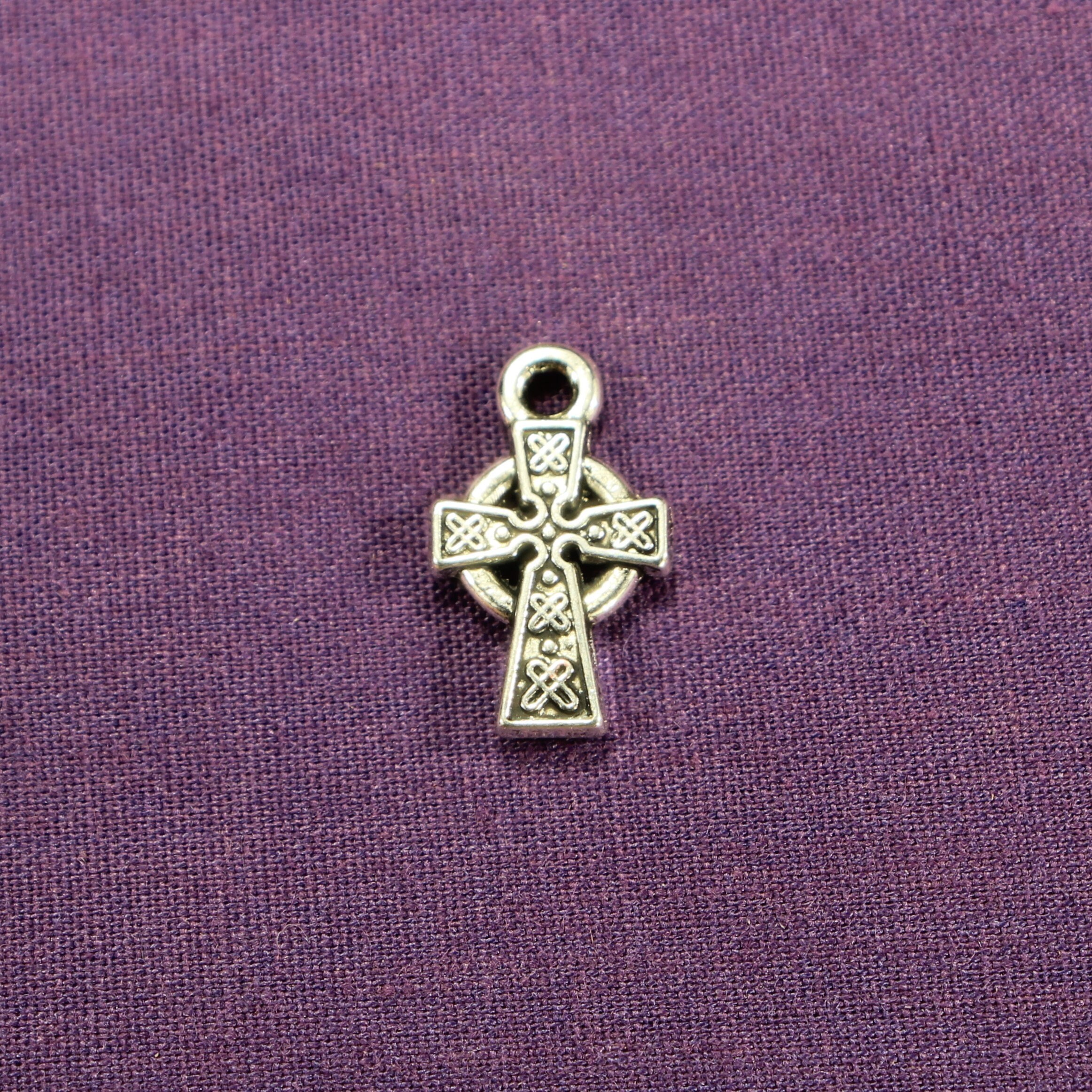Cross 15mm Antique Silver Tone Double Sided Small Religious Charms ...