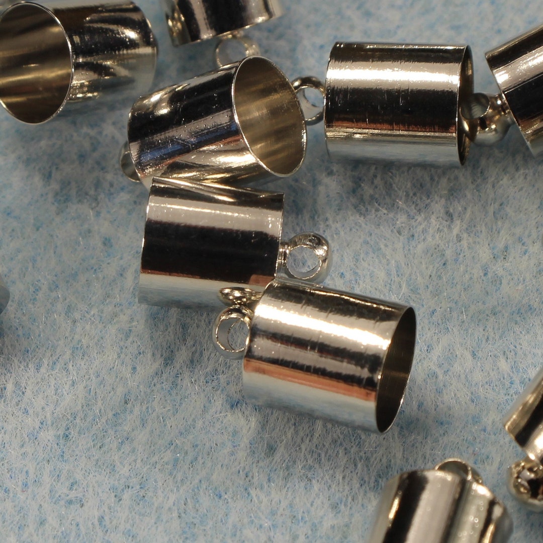 Cord End Caps 12mm X 8mm Cylinder Style Silver Tone Over - Etsy