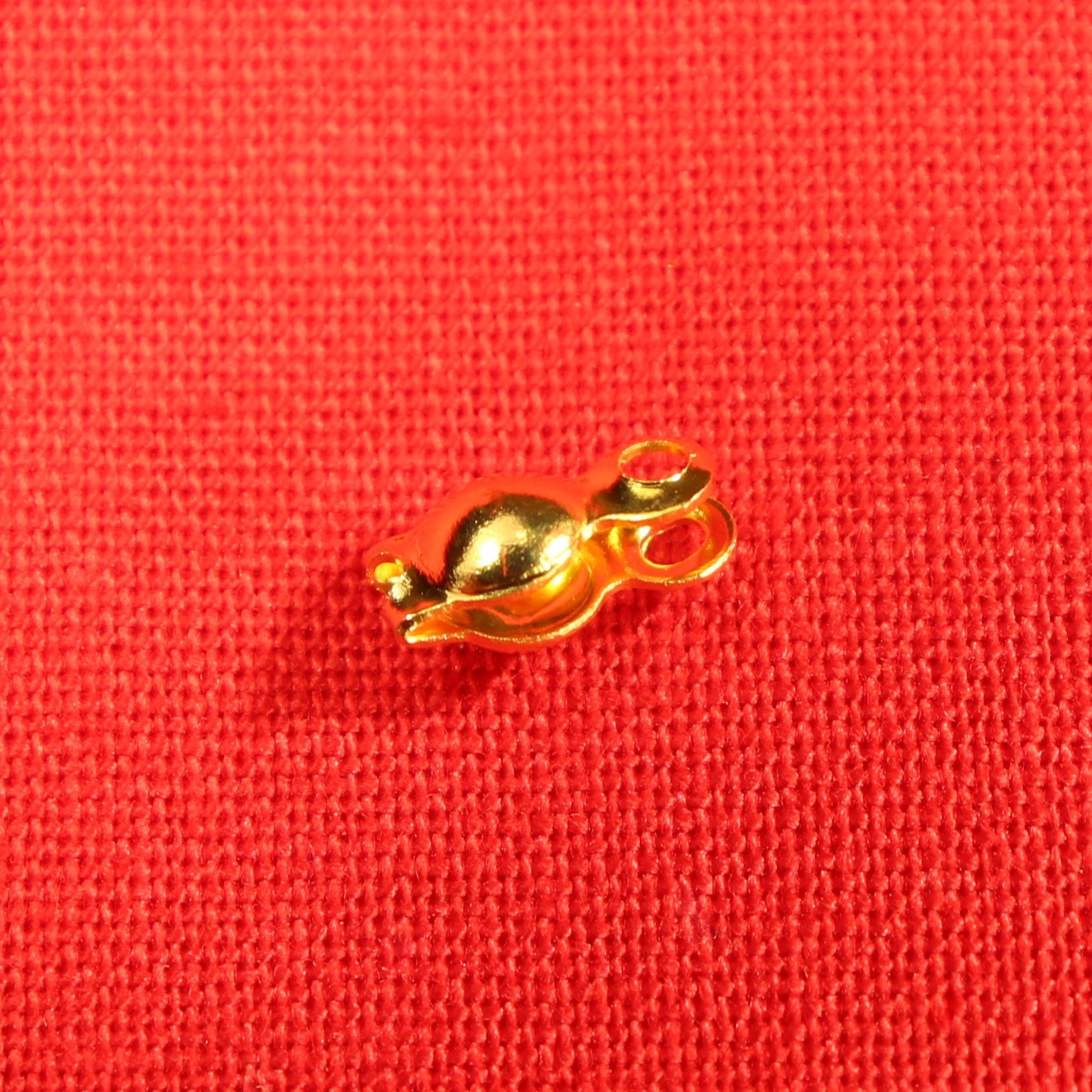 Knot Cover 8mm Gold Plated Iron Based Clamshell Style With Two Closed ...