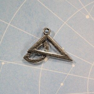 Triangle Ruler and Protractor 25mm Antique Silver Tone Single Sided ...