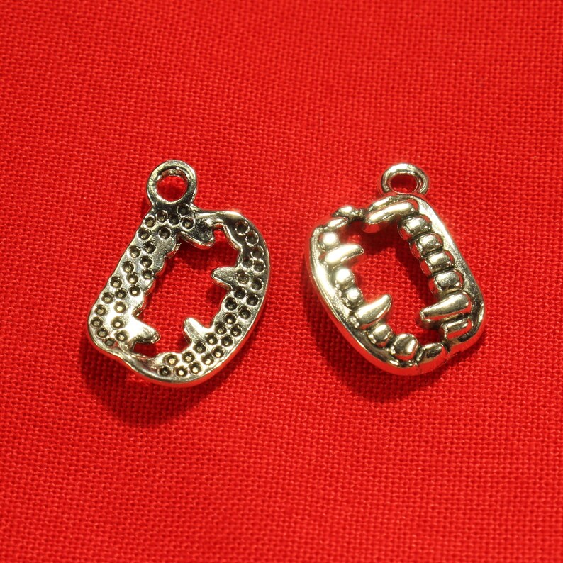 Vampire Teeth 16mm Antique Silver Tone Single Sided Die Cut 2D - Etsy