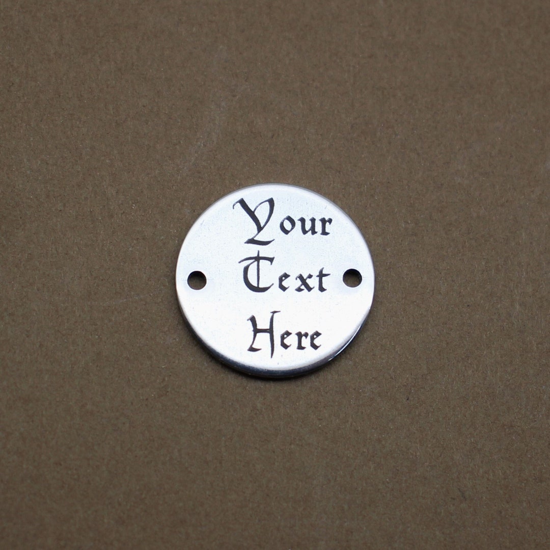 Personalized Round Connector 16mm Silver Tone 304 Stainless Steel ...