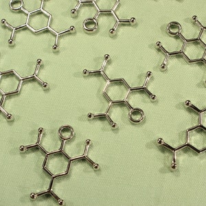 TNT Molecule 28mm Antique Silver Tone Single Sided Science Charms ...