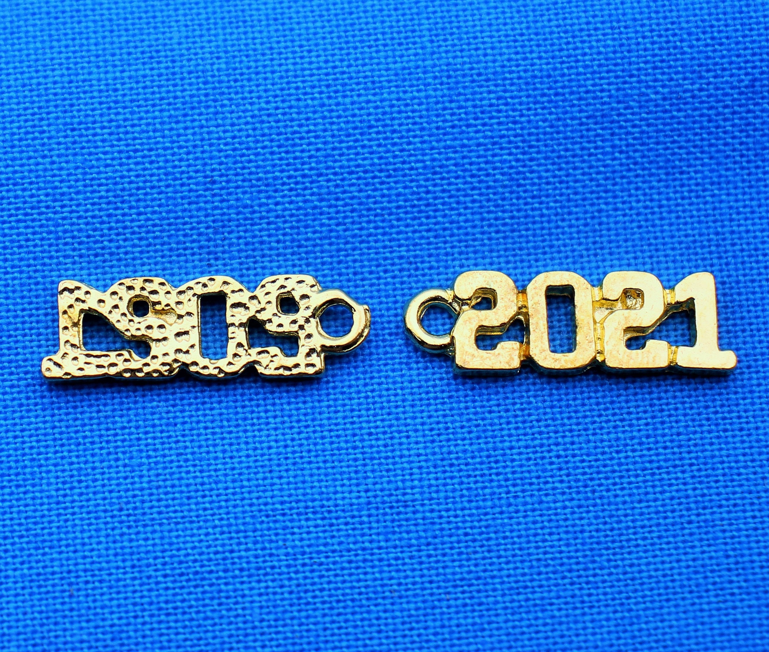 2021 Year 19mm Gold Plated Single Sided Date Charms 0528 - Etsy
