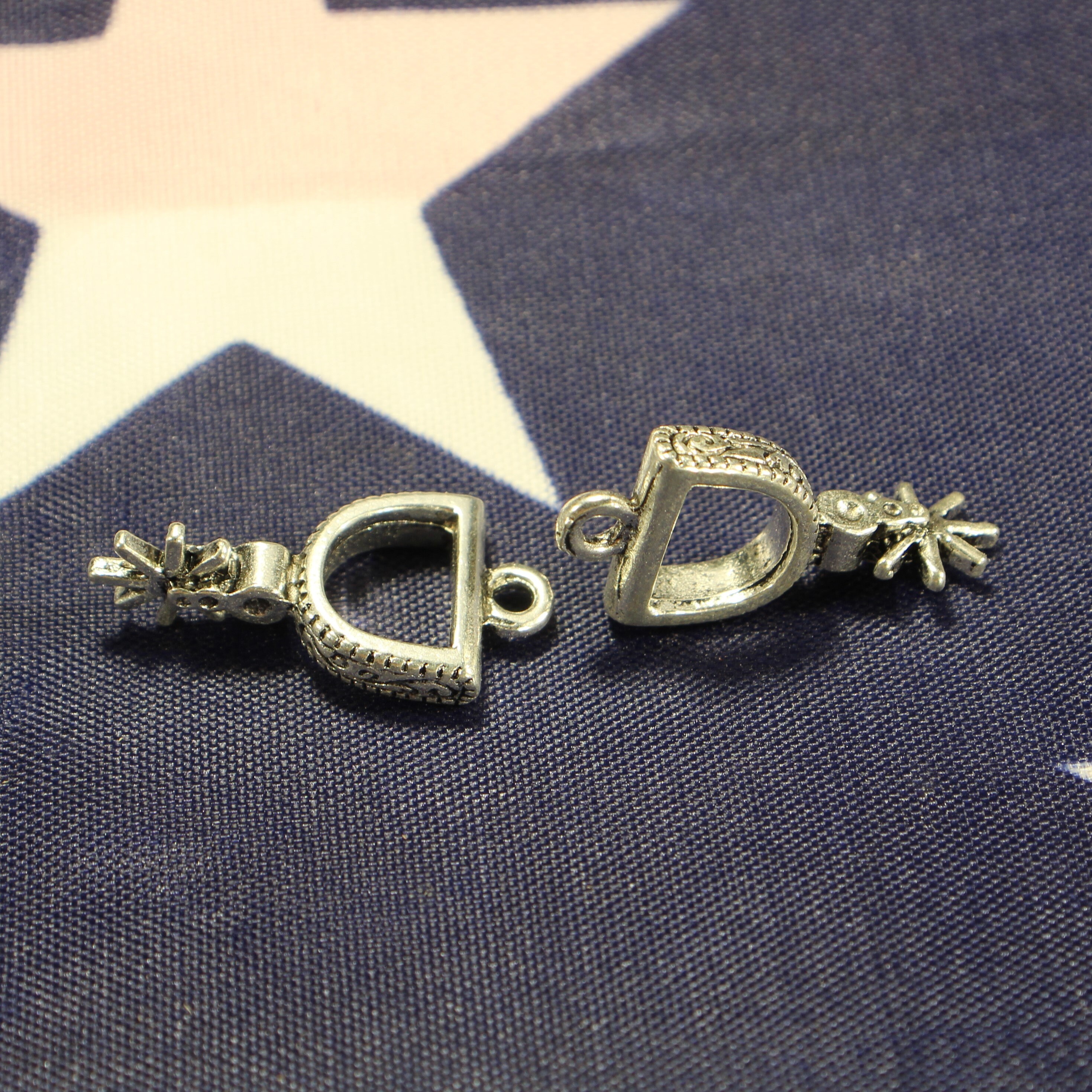 Boot Spurs 23mm Antique Silver Tone Ornate 3D Western Charms | Etsy