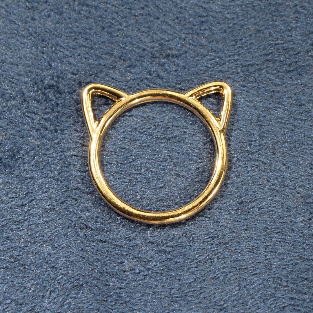 Cat Head 25mm Gold Plated Open Slider Pendant Connector Charms - 0609 ...