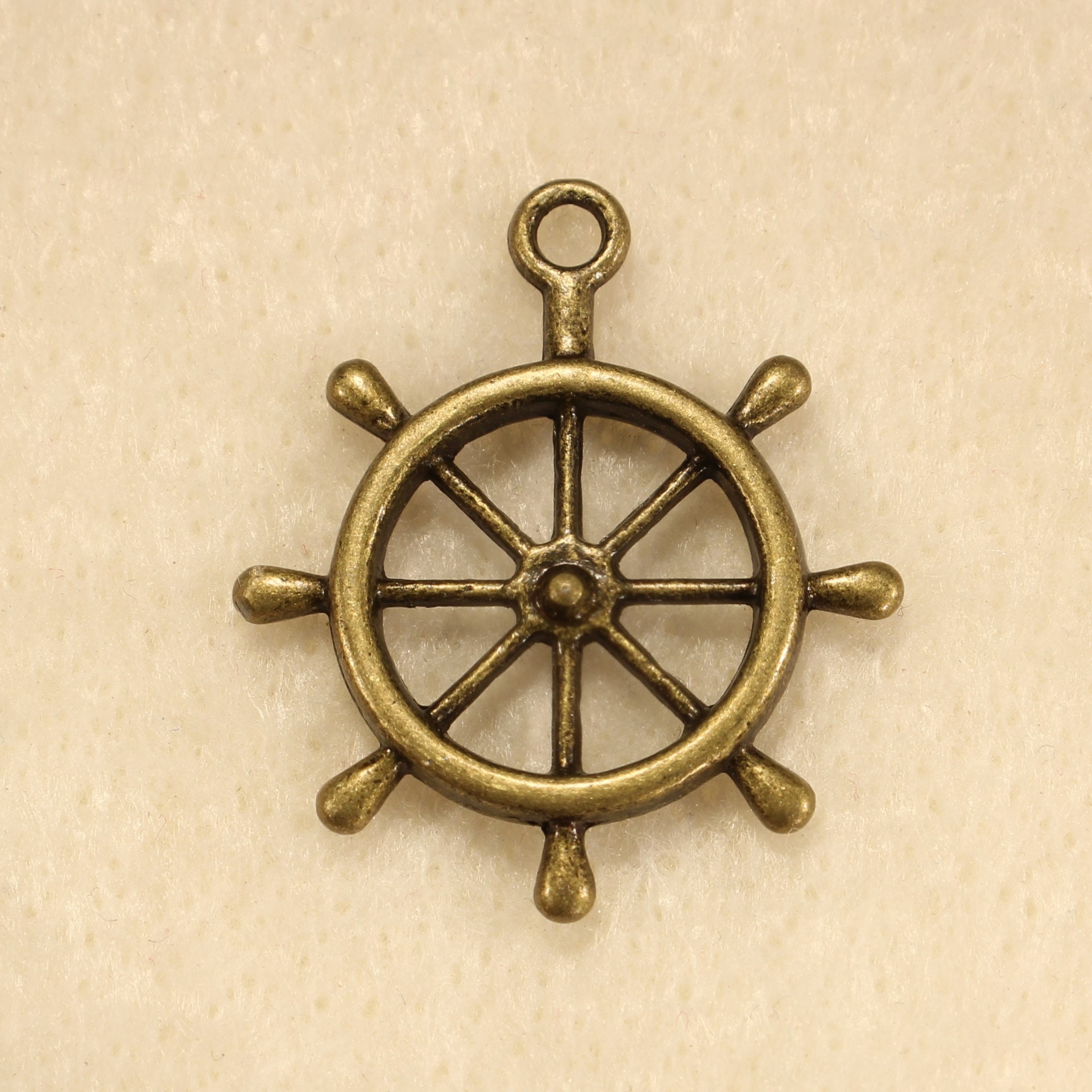 Captain's Wheel 28mm Antique Bronze Tone Double Sided | Etsy