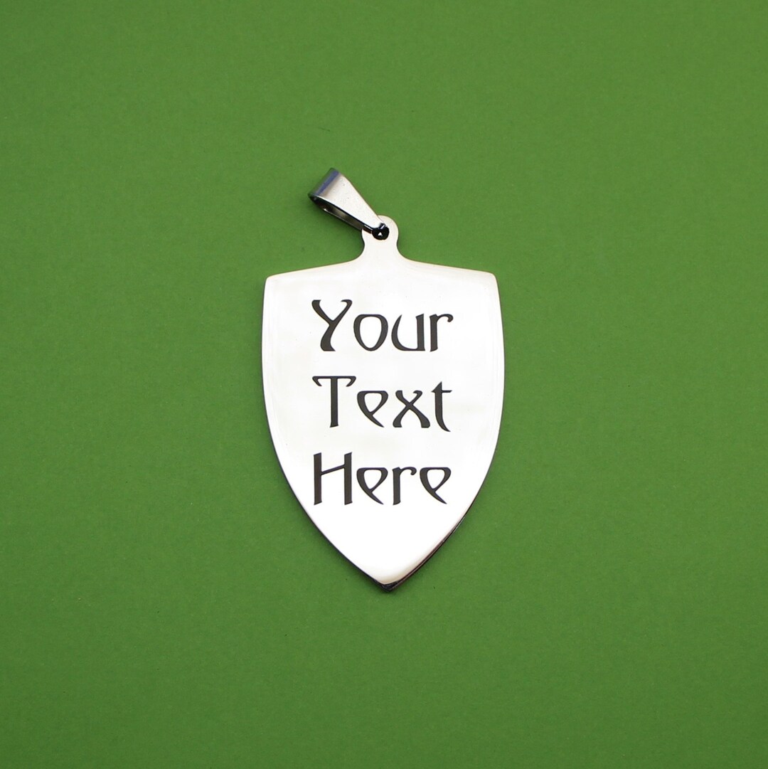 Personalized Shield 57mm Silver Tone Finish Stainless Steel With Pinch ...