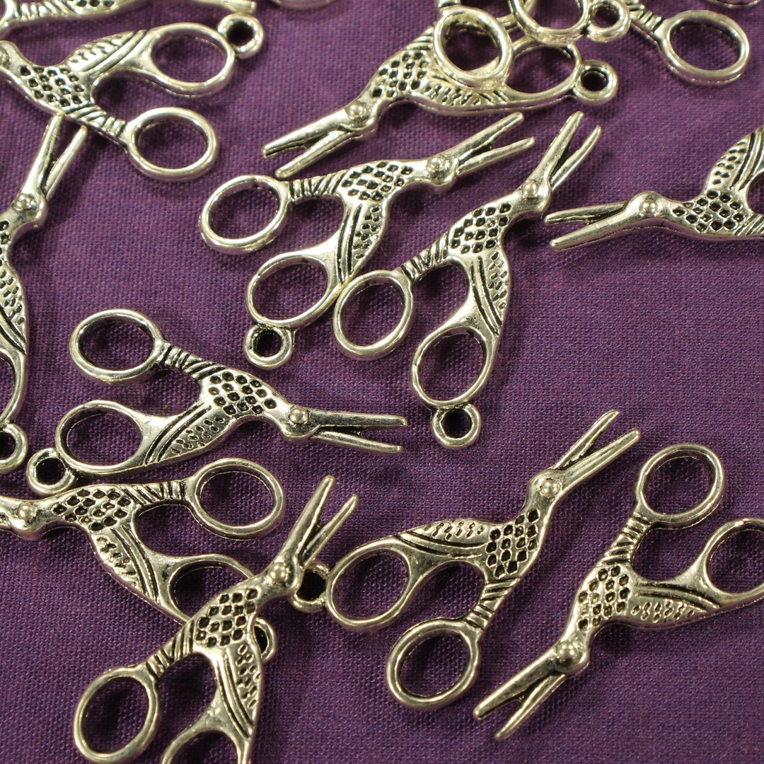 Bird Scissors 28mm Antique Silver Tone 3D Sewing Charms - 0383 - Etsy