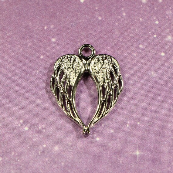 Angel Wings 21mm Silver Tone Single Sided Die Cut Religious | Etsy