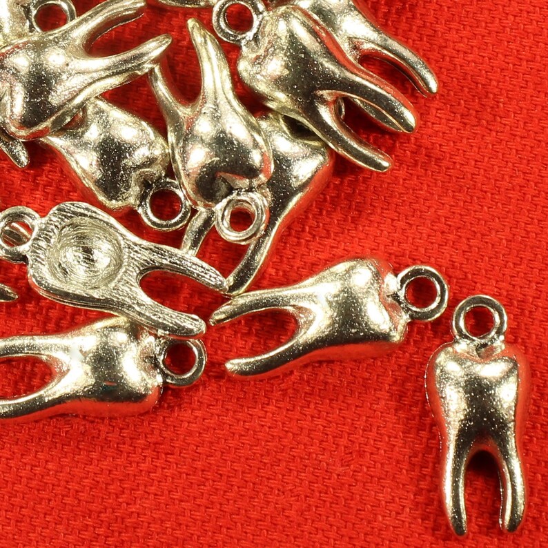 Tooth 20mm Antique Silver Tone Single Sided 2D Dental Charms - Etsy