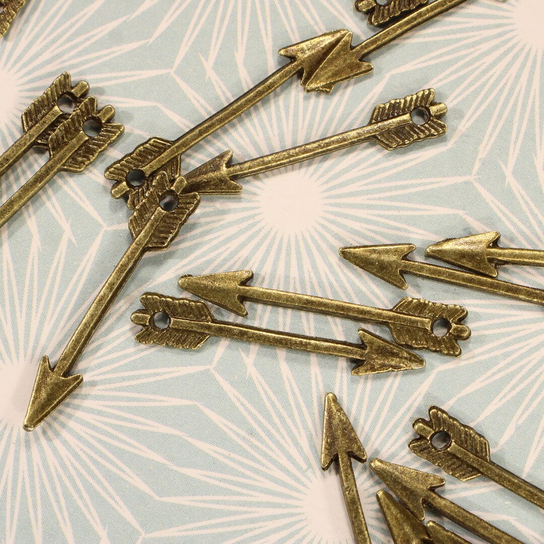 Arrow 29mm Antique Bronze Tone Double Sided Love Charms - 0962 - Etsy