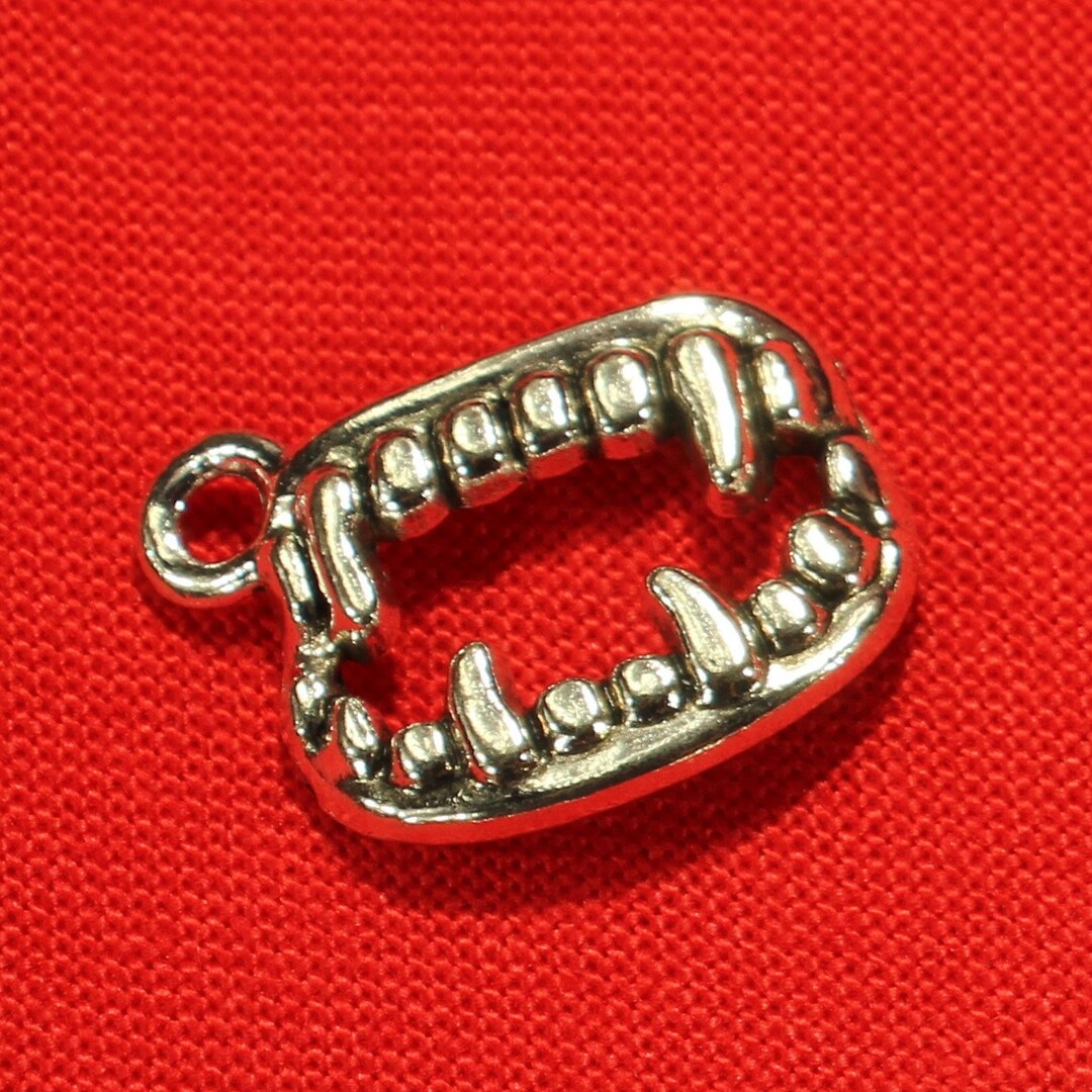 Vampire Teeth 16mm Antique Silver Tone Single Sided Die Cut 2D - Etsy