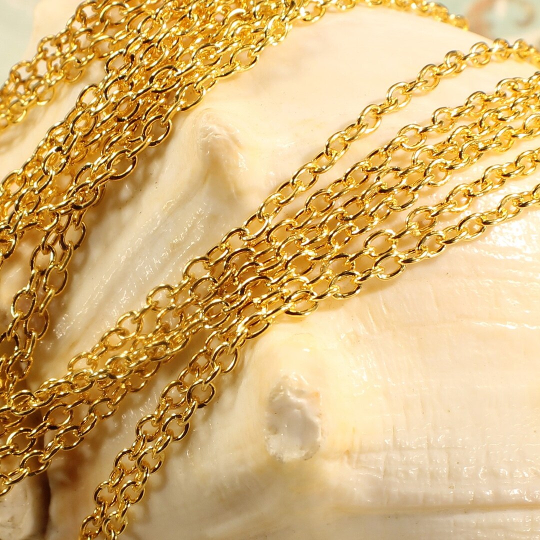 Gold Plated 3mm X 2mm Cable Link Metal Alloy Chain 'sold - Etsy