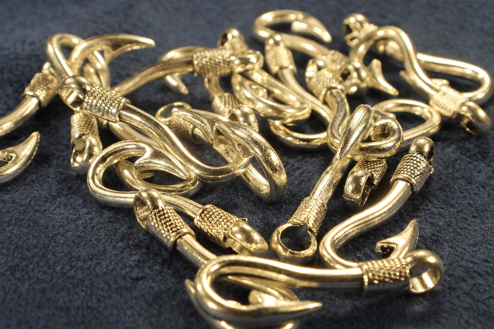 Fish Hook 36mm Antique Silver Tone 3D Ocean Fishing Nautical - Etsy