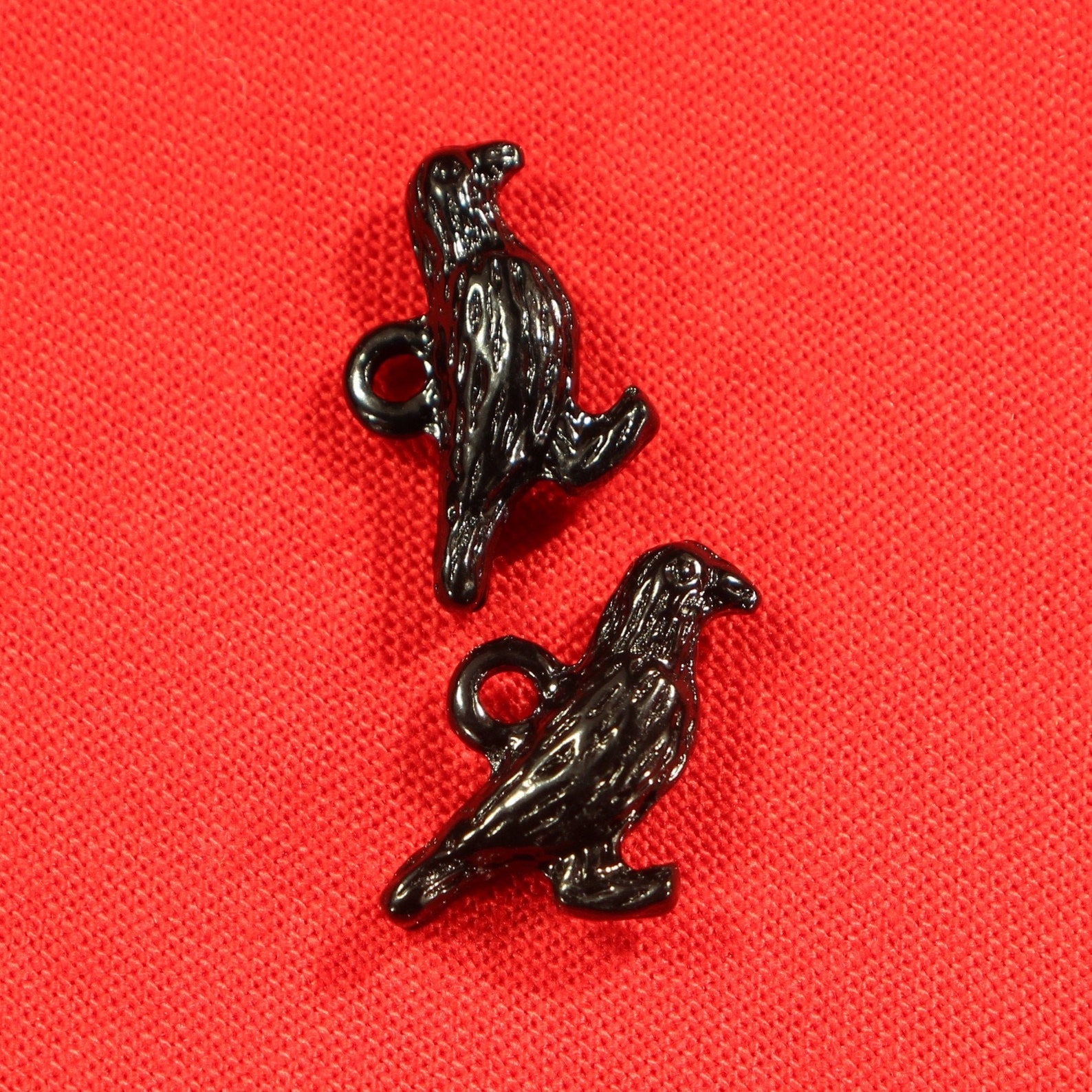Crow or Raven 16mm Black Enameled Finish 3D Bird Charms - 1168 - Etsy
