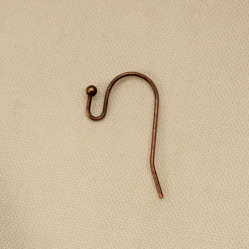 Ear Wire Hook with Accent Ball 21mm Antique Copper Tone Iron | Etsy