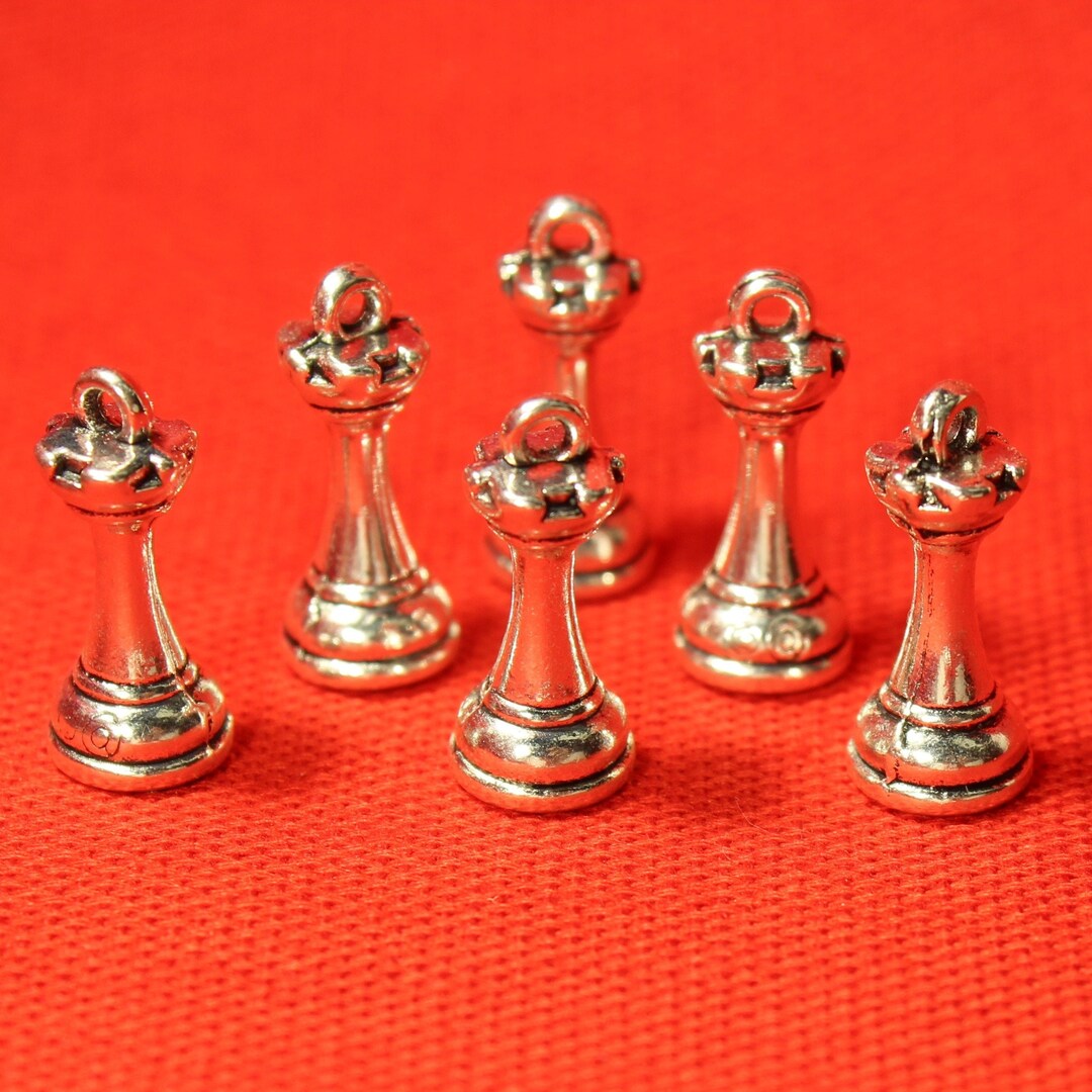 Rook Chess Piece 18mm Antique Silver Tone 3D Game Piece Charms - 0036 ...