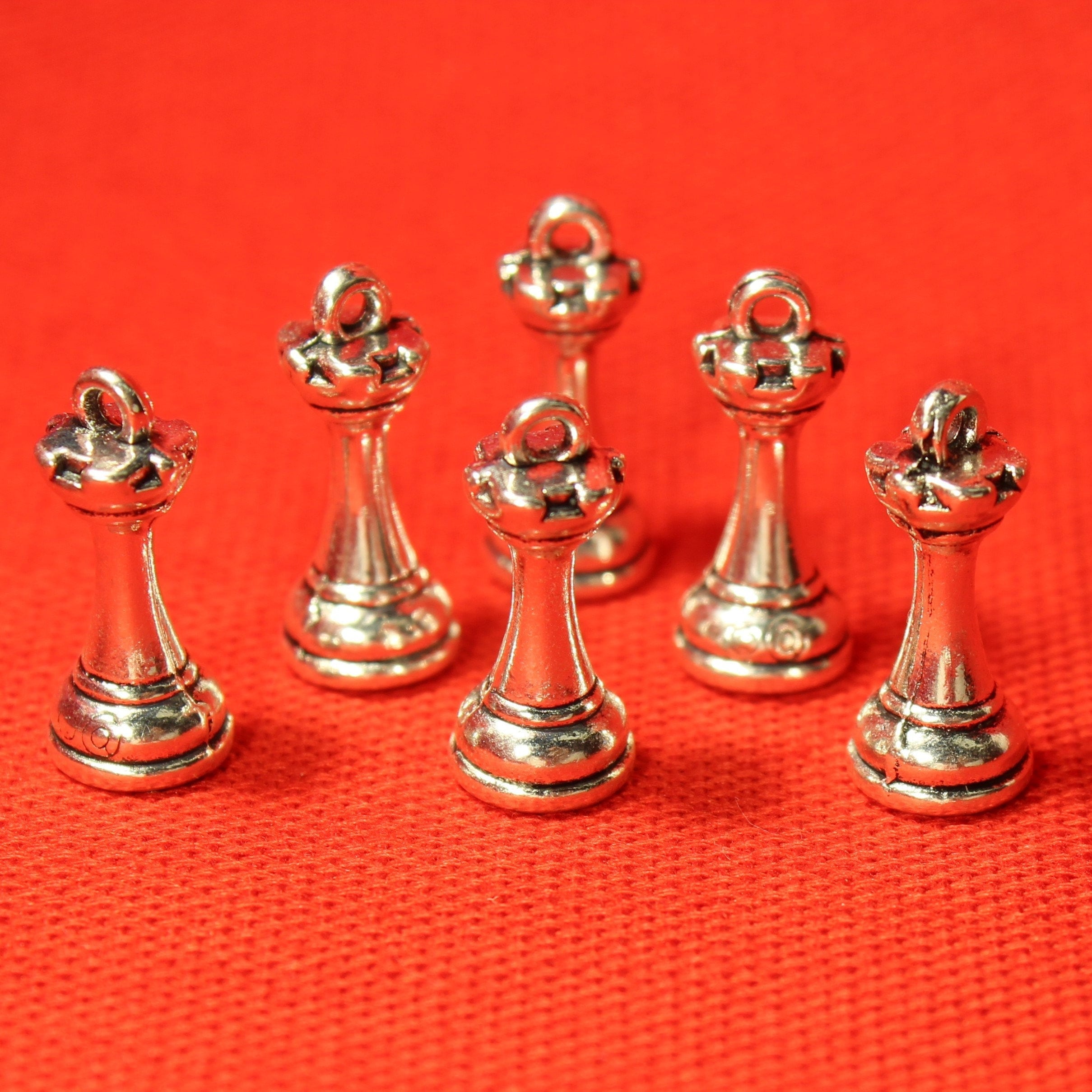 Rook Chess Piece 18mm Antique Silver Tone 3D Game Piece Charms - Etsy