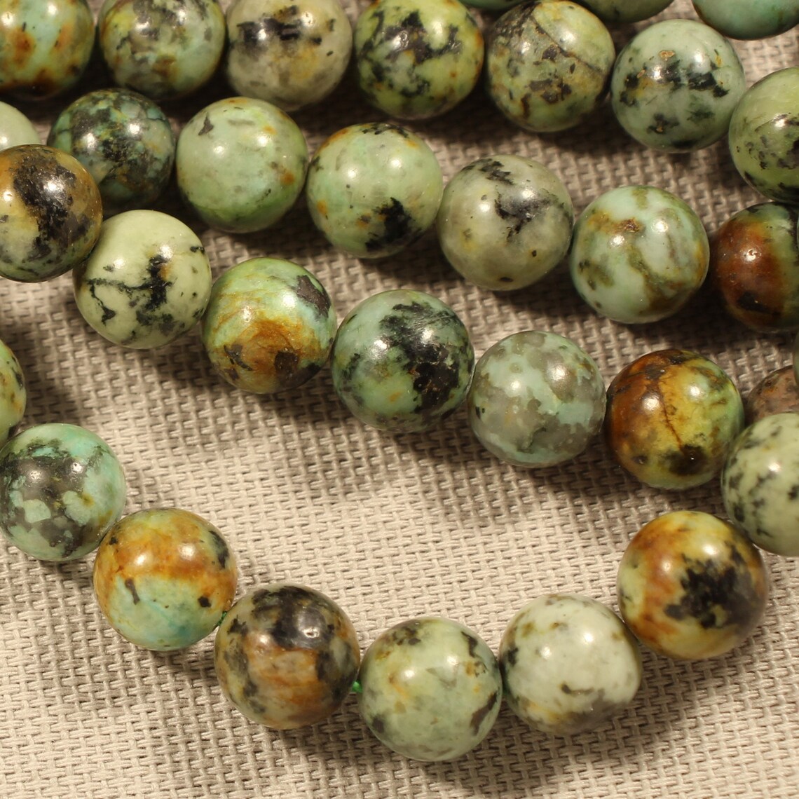 8mm African Turquoise Jasper Round Polished Natural Gemstone Jewelry ...