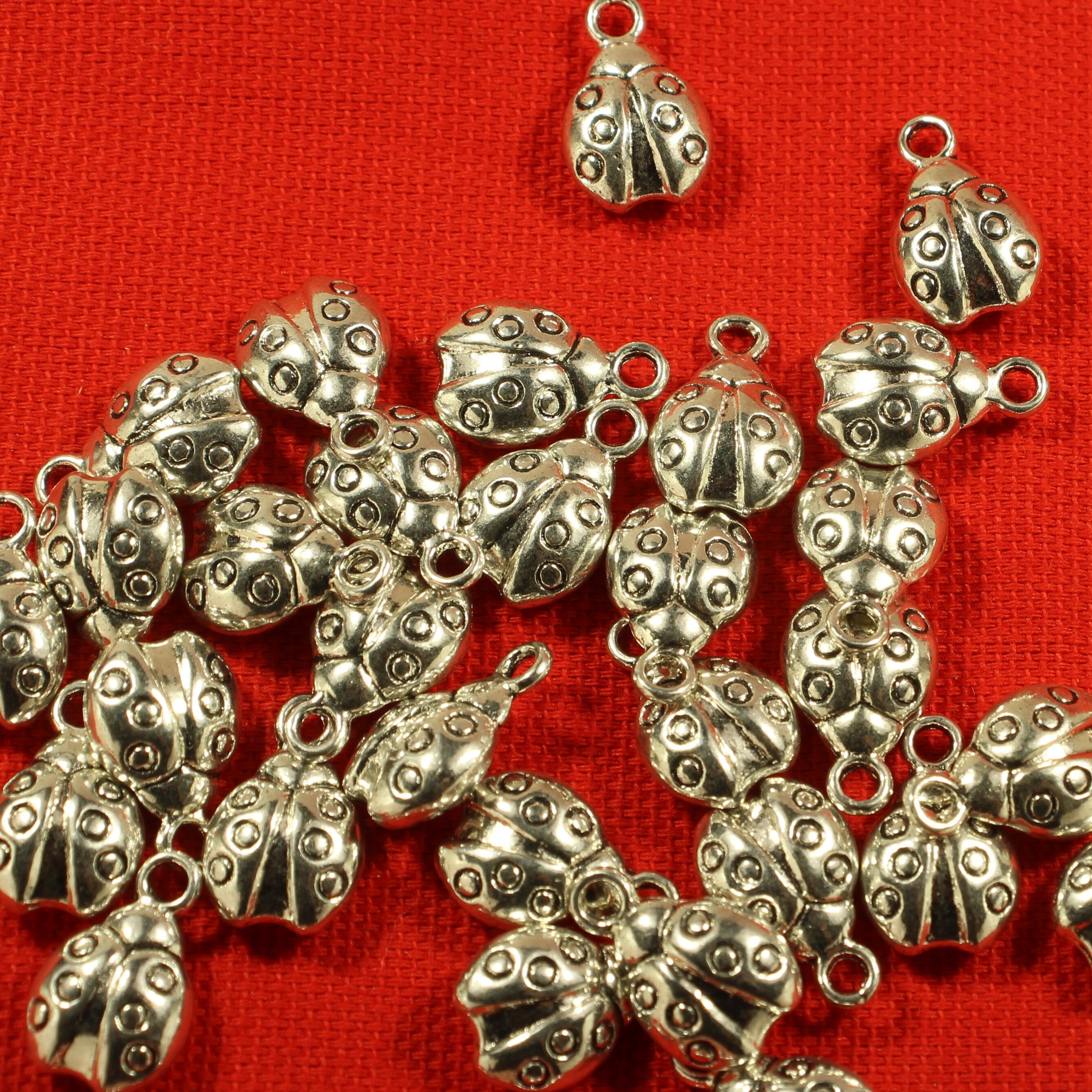 Ladybug 15mm Antique Silver Tone Double Sided Gardening Insect | Etsy