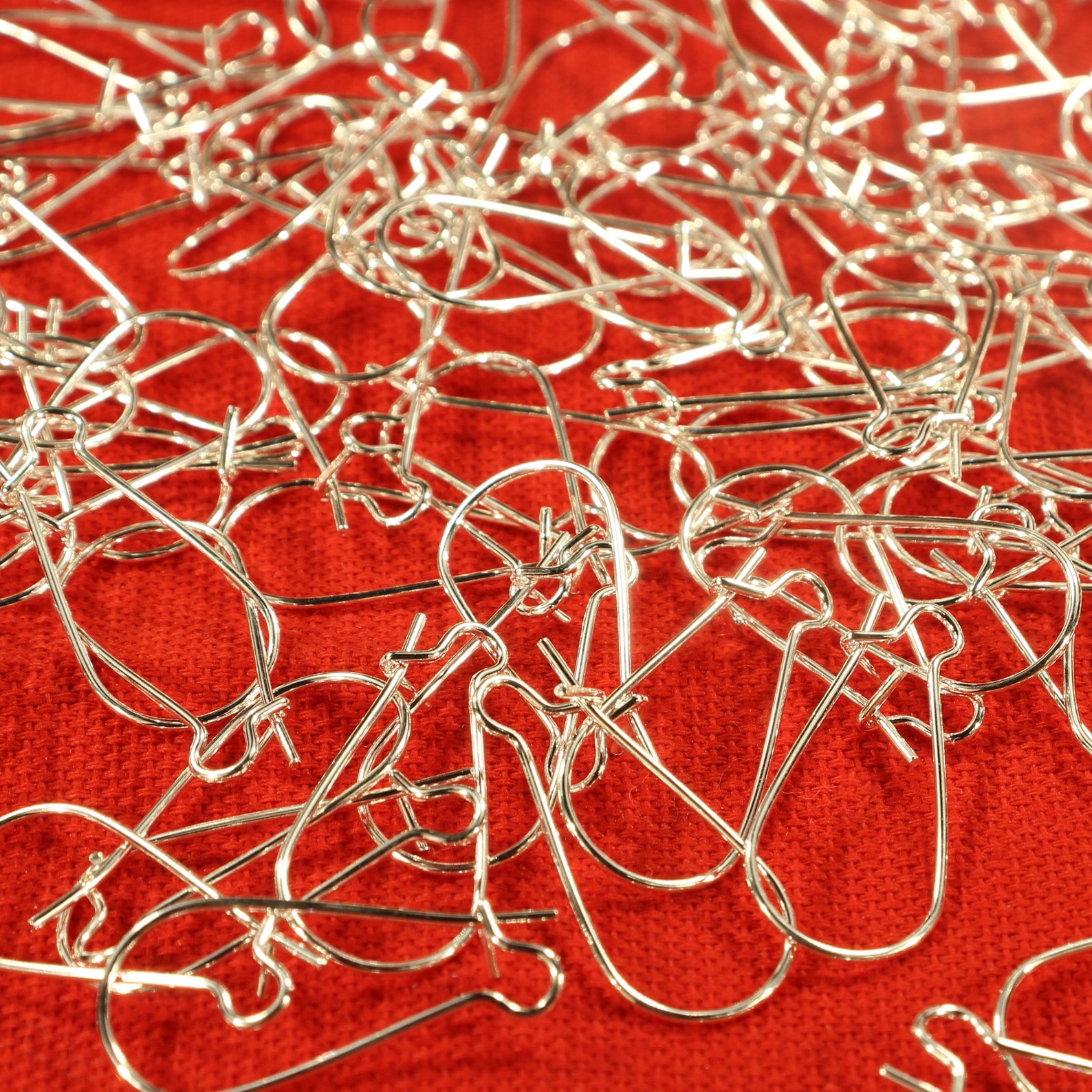 Kidney Ear Wire Hooks 24mm Silver Plated 21 Gauge Metal Alloy Earring ...