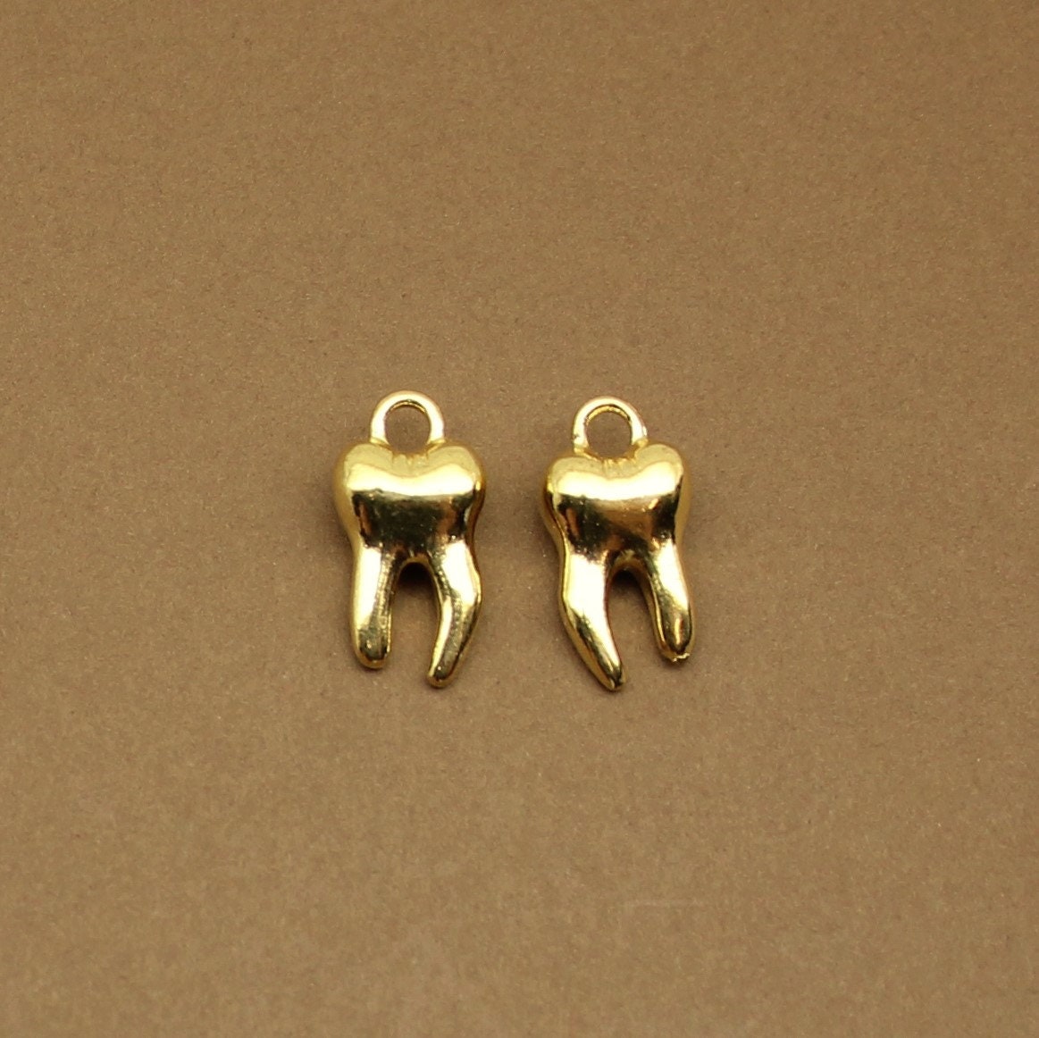 3D Molar Tooth 15mm Gold Plated Dental Charms 0563 - Etsy