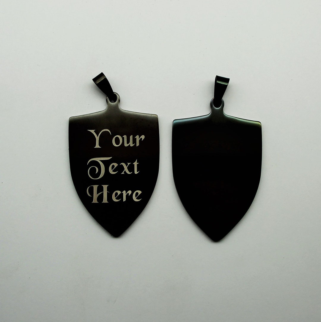 Personalized Shield 60mm Black Finish Stainless Steel With - Etsy