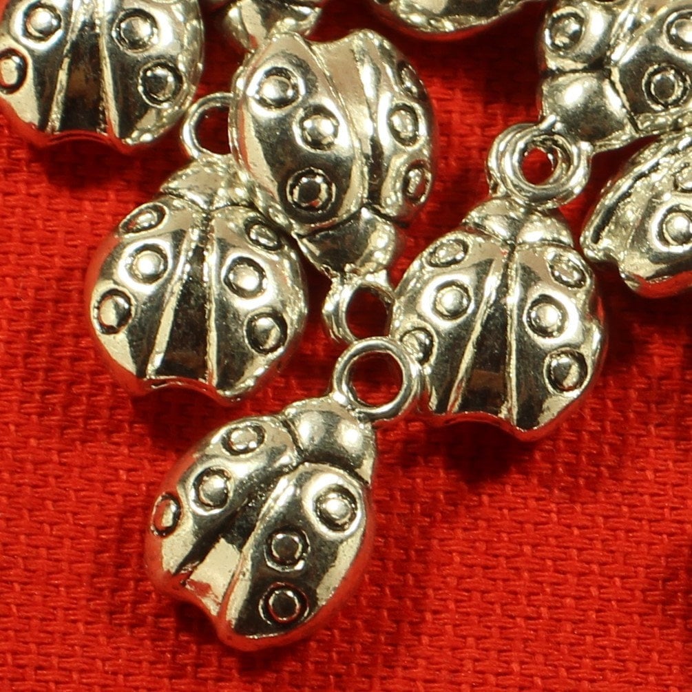 Ladybug 15mm Antique Silver Tone Double Sided Gardening Insect | Etsy