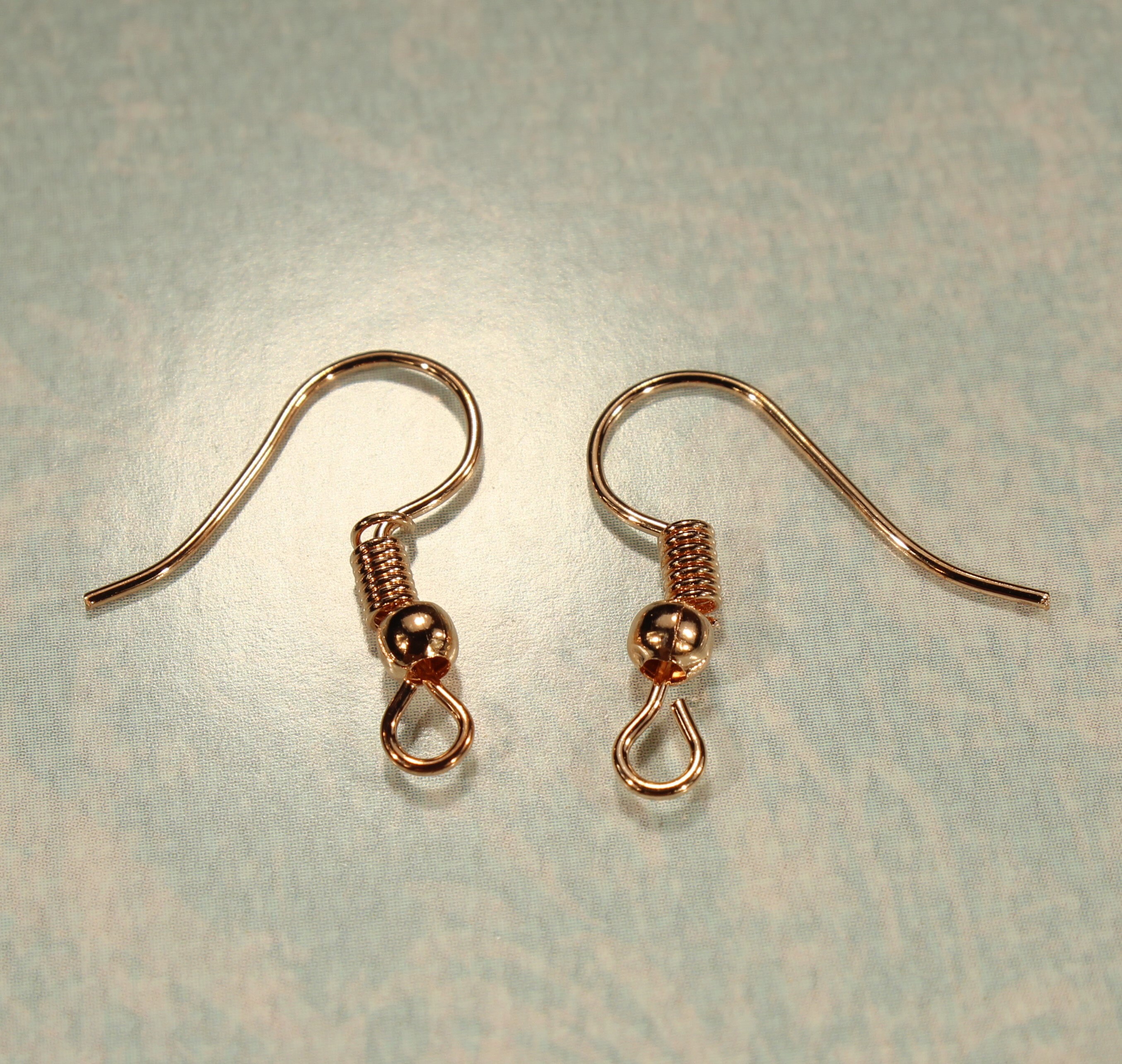 Ear Wire Hooks 20mm Iron Based Alloy Rose Gold Finish With Wire Wrap ...