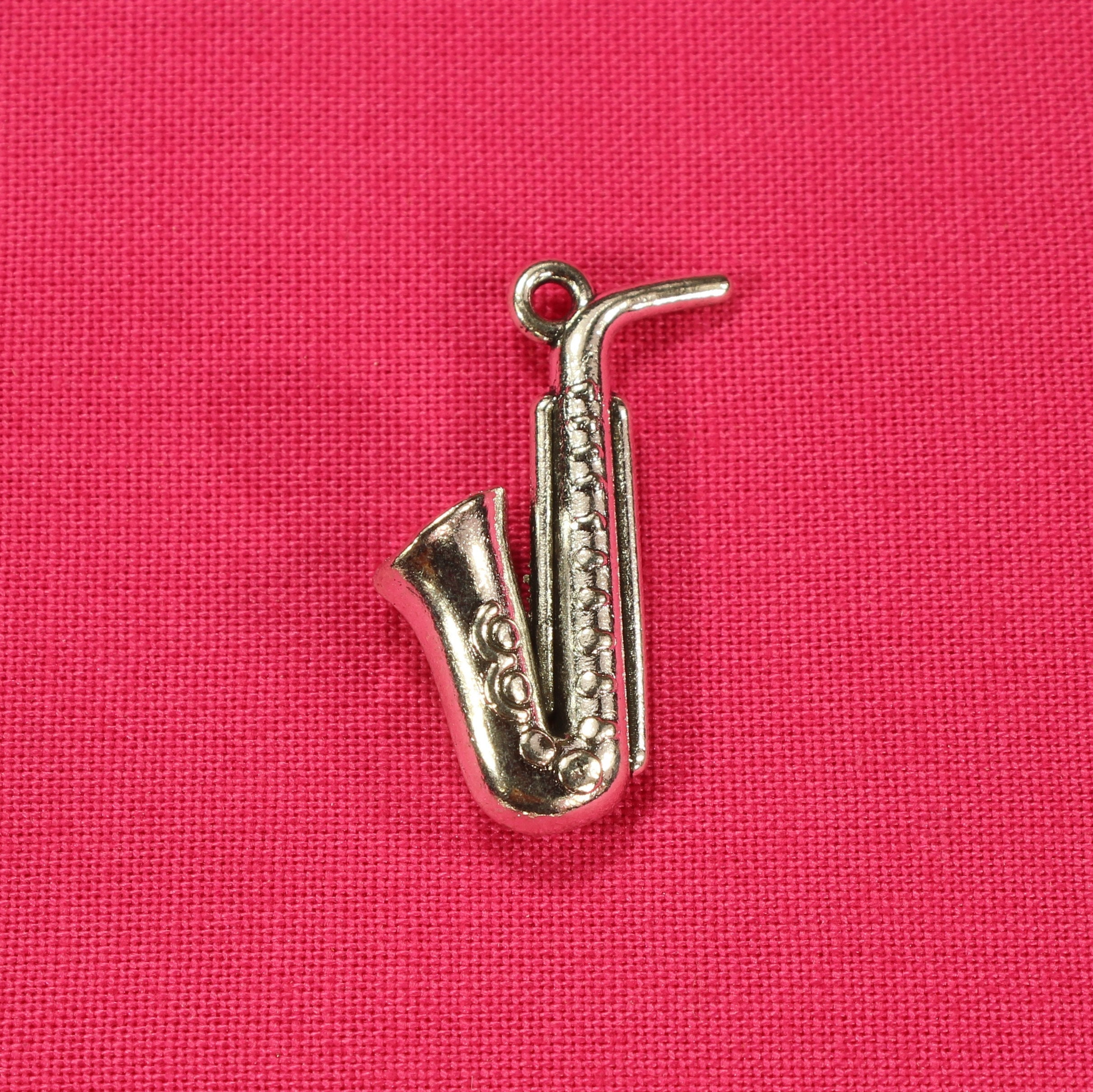 Saxophone 26mm Antique Silver Tone 3D Music Charms - 0588 - Etsy