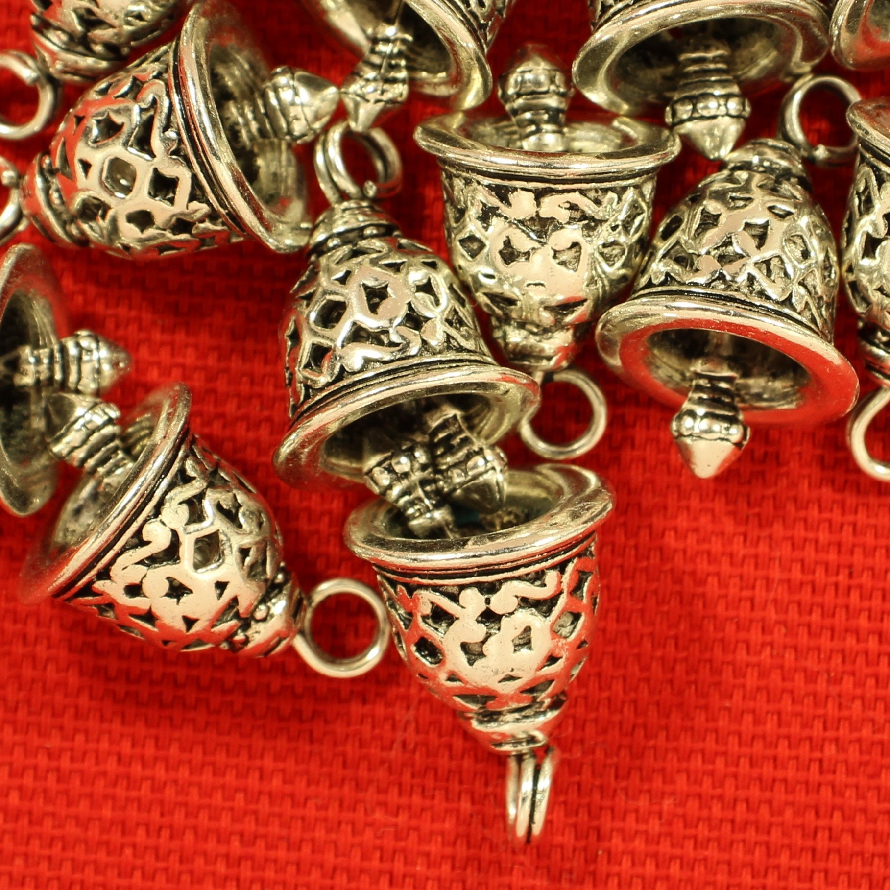 Bell 20mm Antique Silver Tone 3D Ornate Holiday Charms 0064 - Etsy