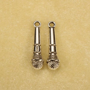 Microphone 27mm Antique Silver Tone 3D Music Charms - 0786 - Etsy