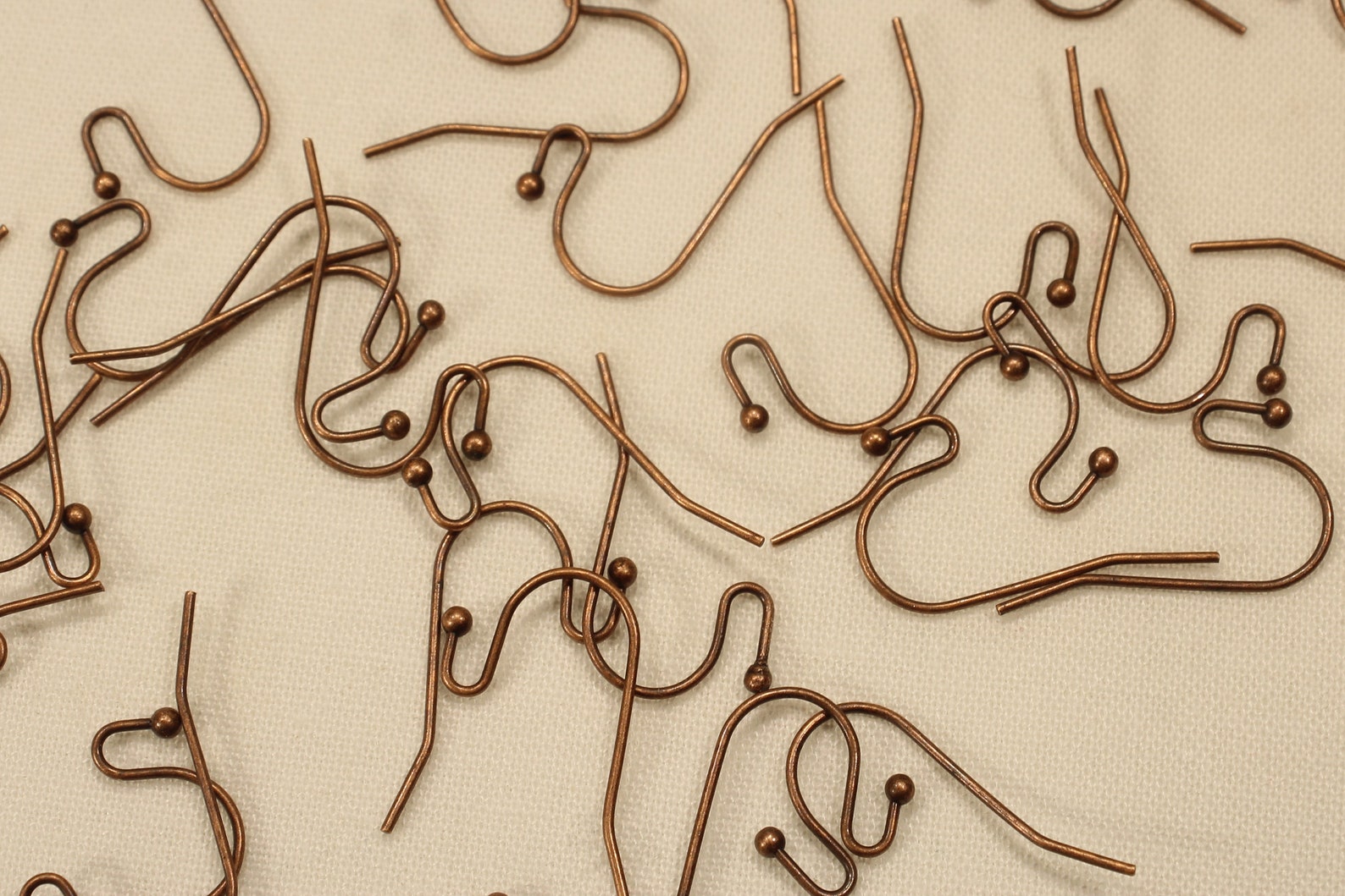 Ear Wire Hook With Accent Ball 21mm Antique Copper Tone Iron - Etsy