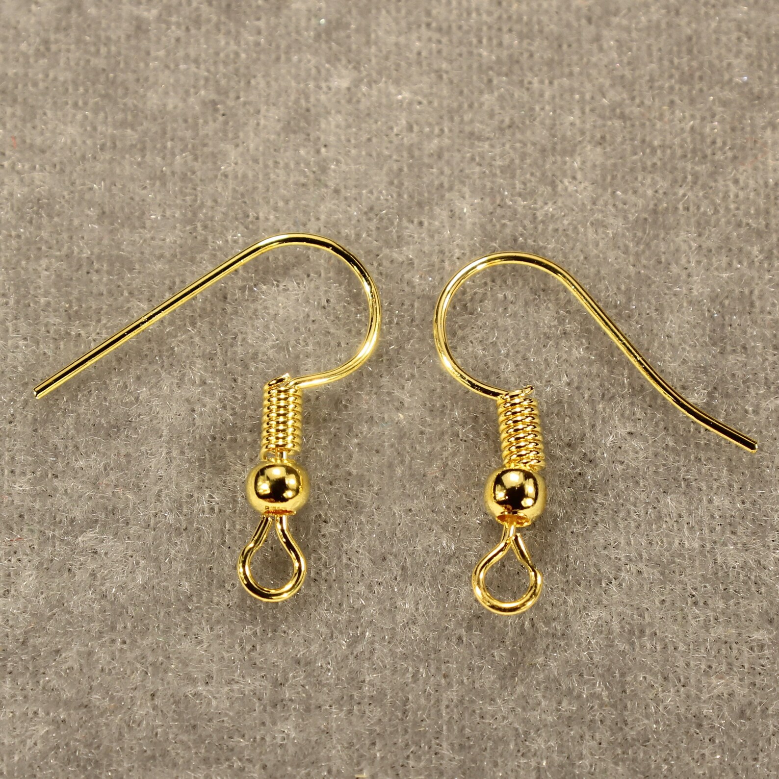 Gold Plated 20mm Ear Wire Hooks With Wire Wrap and Bead Ball Accent ...