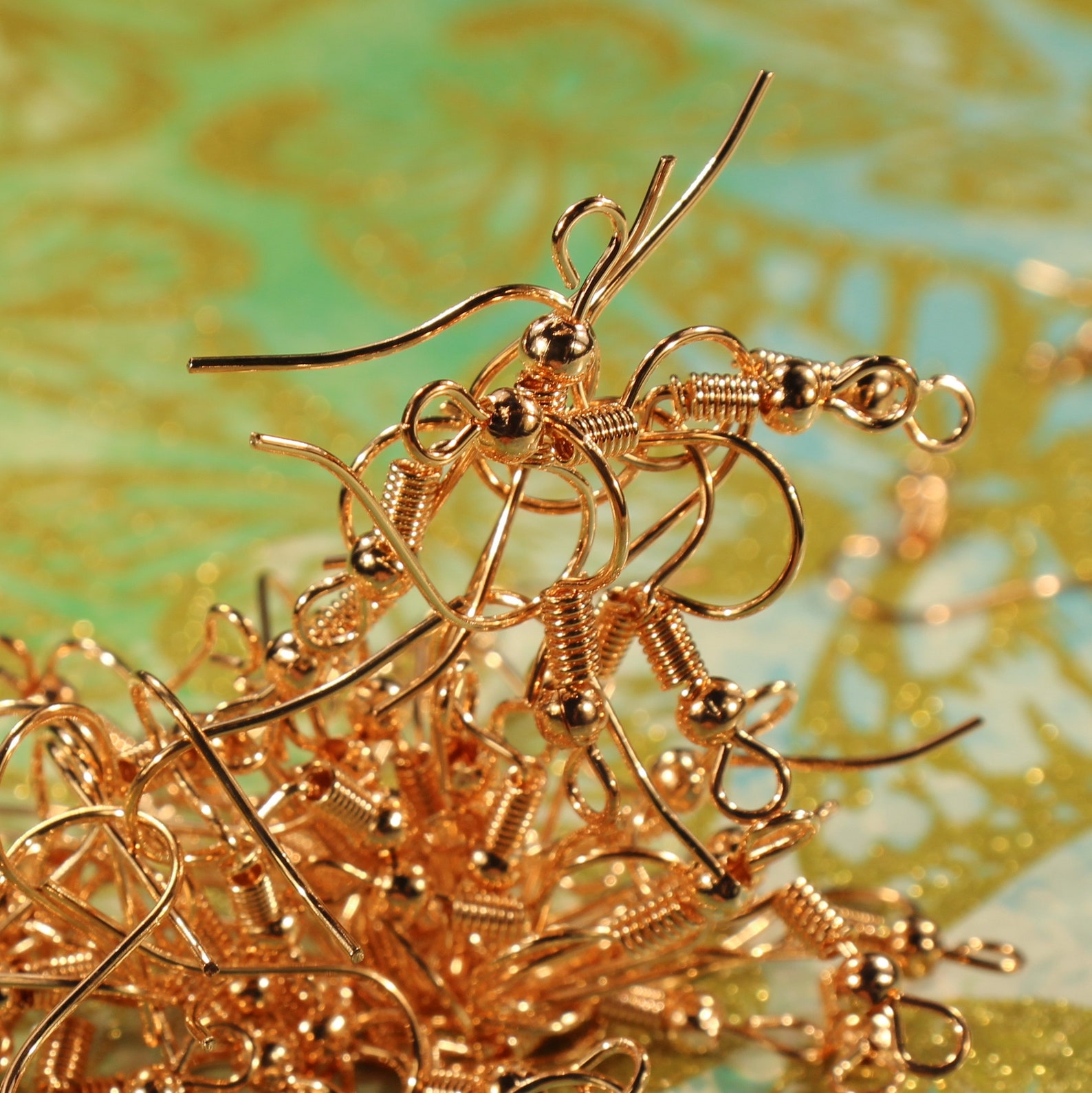 Ear Wire Hooks 20mm Iron Based Alloy Rose Gold Finish With - Etsy