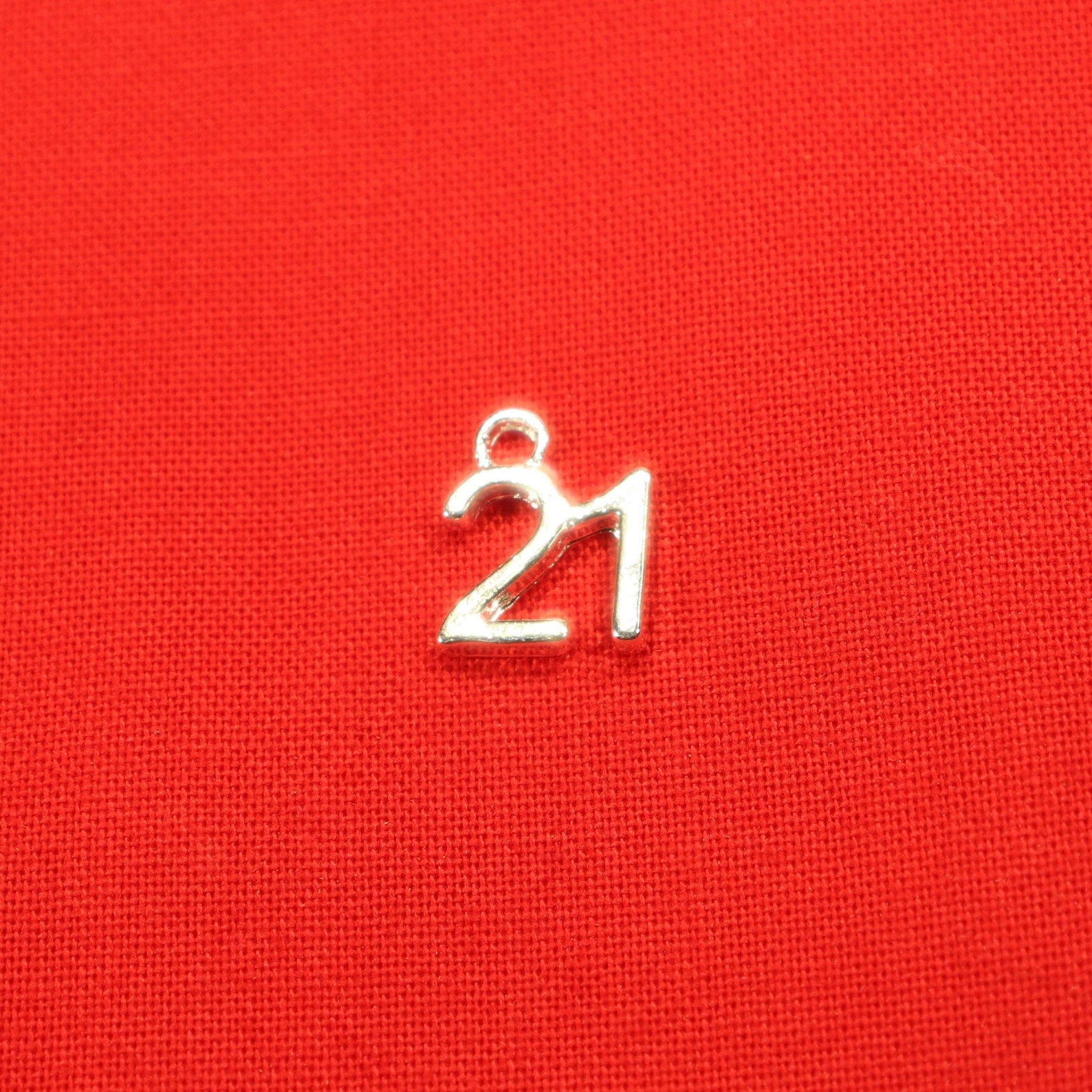 Number 21 Silver Plated 12mm Single Sided Number | Etsy