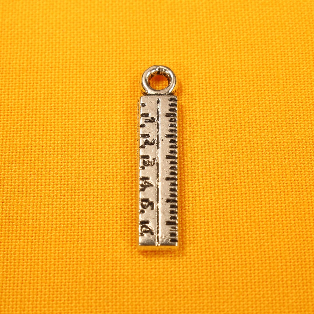 Ruler 24mm Antique Silver Tone Single Sided School Charms - 0395 - Etsy